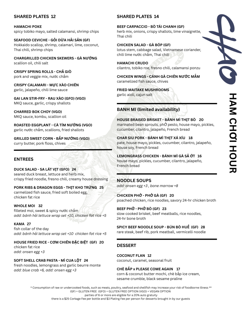 Menu – Chao Hawaii